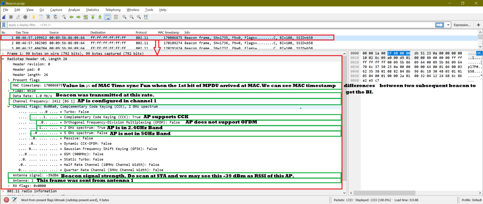 Beacon Frame Analysis – Wi-Fi and Wired Network