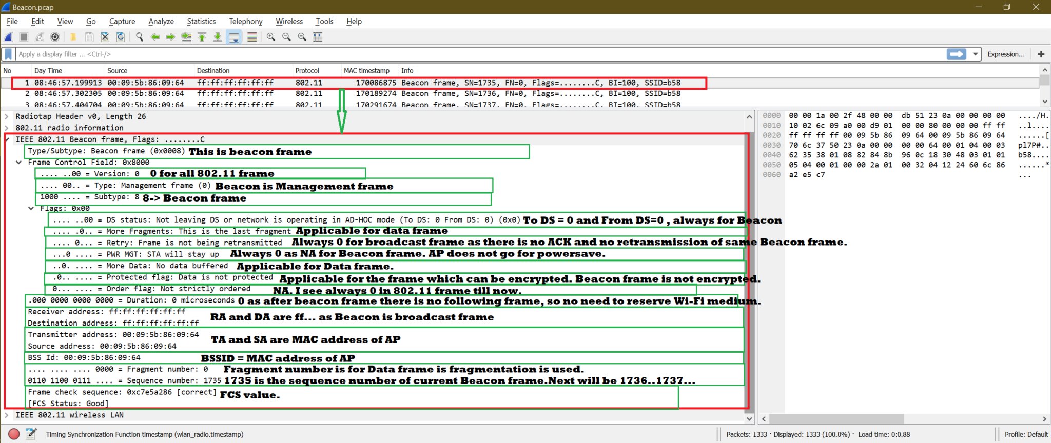 Beacon Frame Analysis – Wi-Fi and Wired Network
